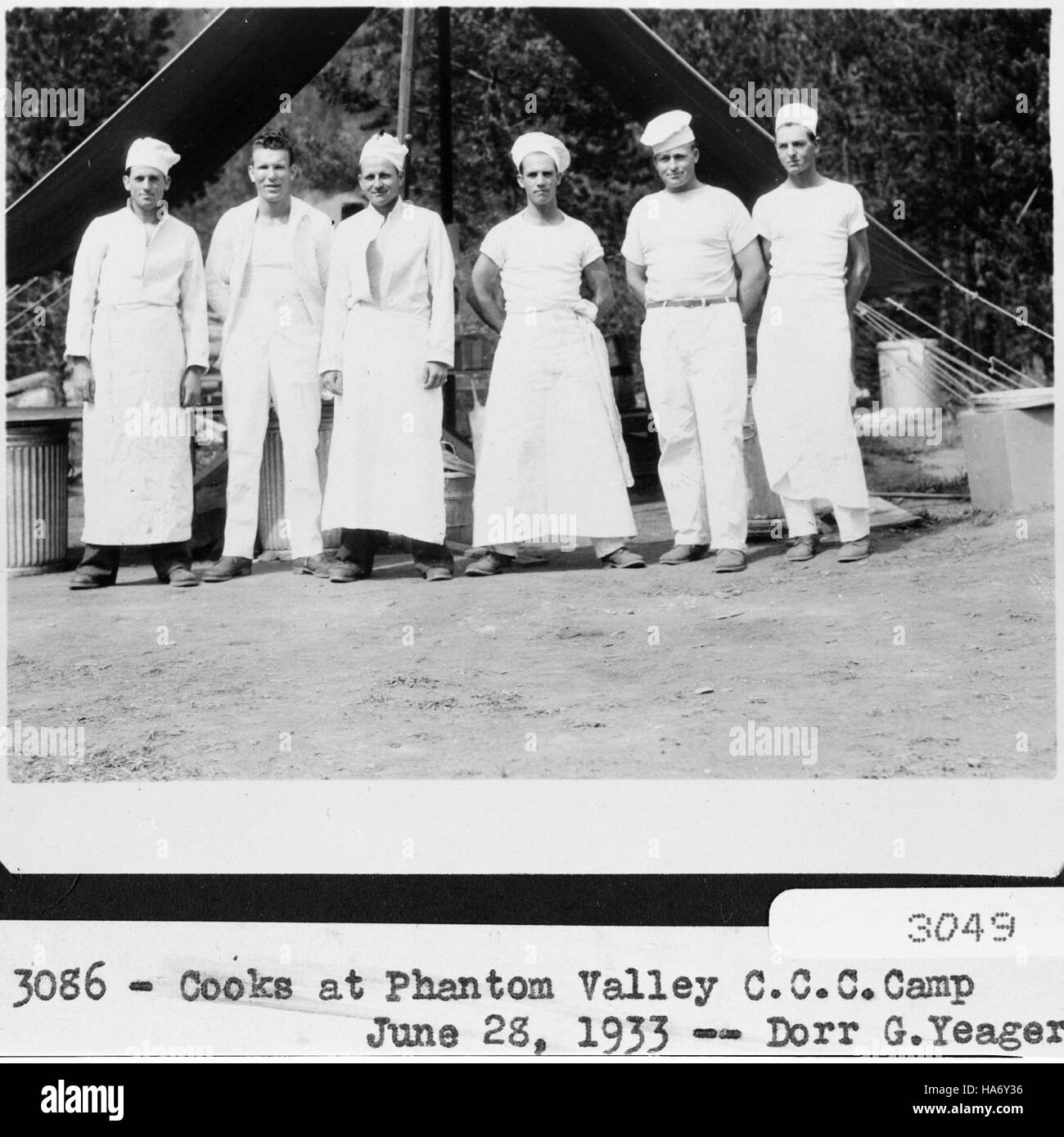 A historic photo showing cooks at the Phantom Valley Civilian ...