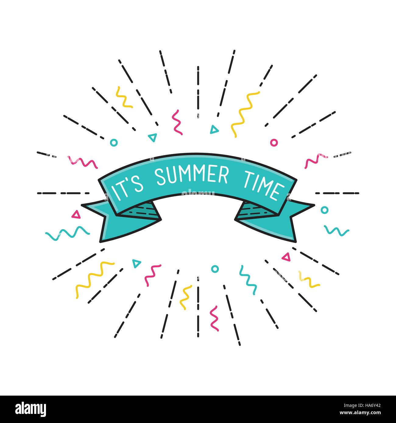 It is summer time. Vector poster flat design Stock Vector Image & Art ...