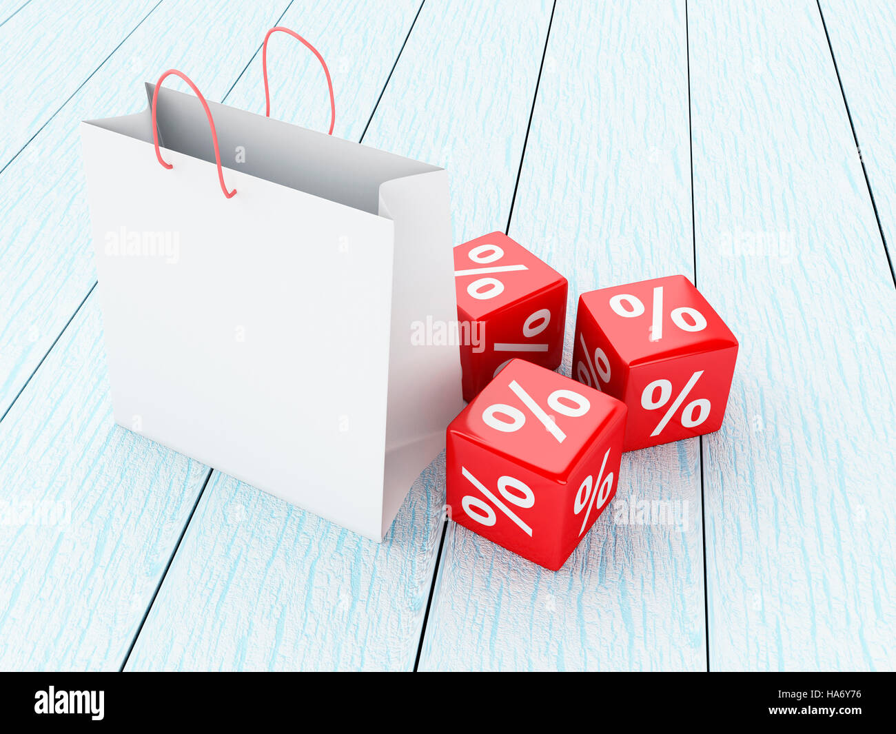 3D Illustration. Shopping bags and red Discount icons. Sale concept ...
