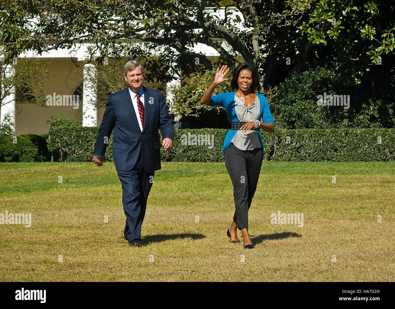 First Lady Michelle Obama and USDA Secretary Tom Vilsack participate in ...