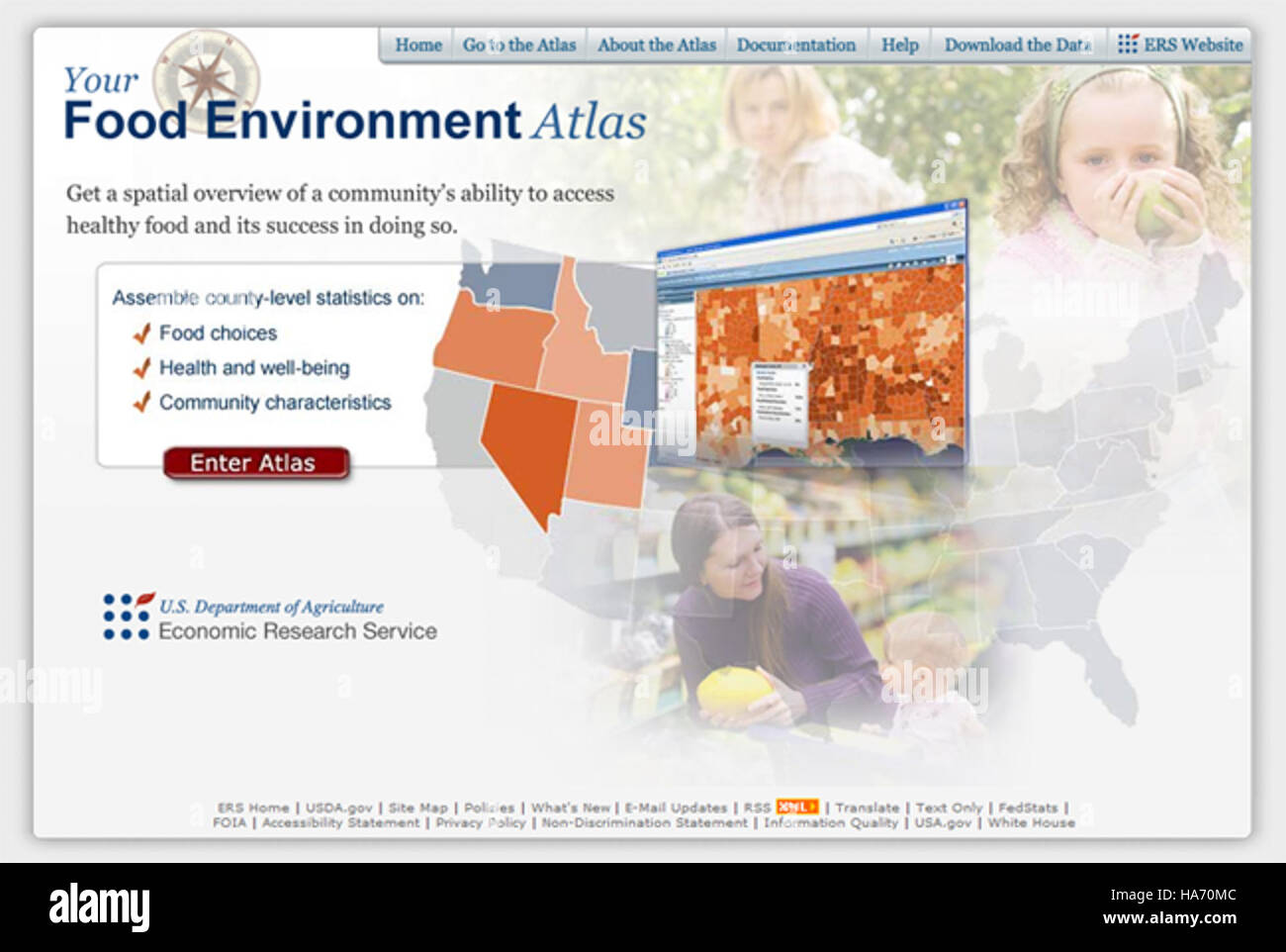 This image depicts a screenshot from the USDA’s Food Environment Atlas ...