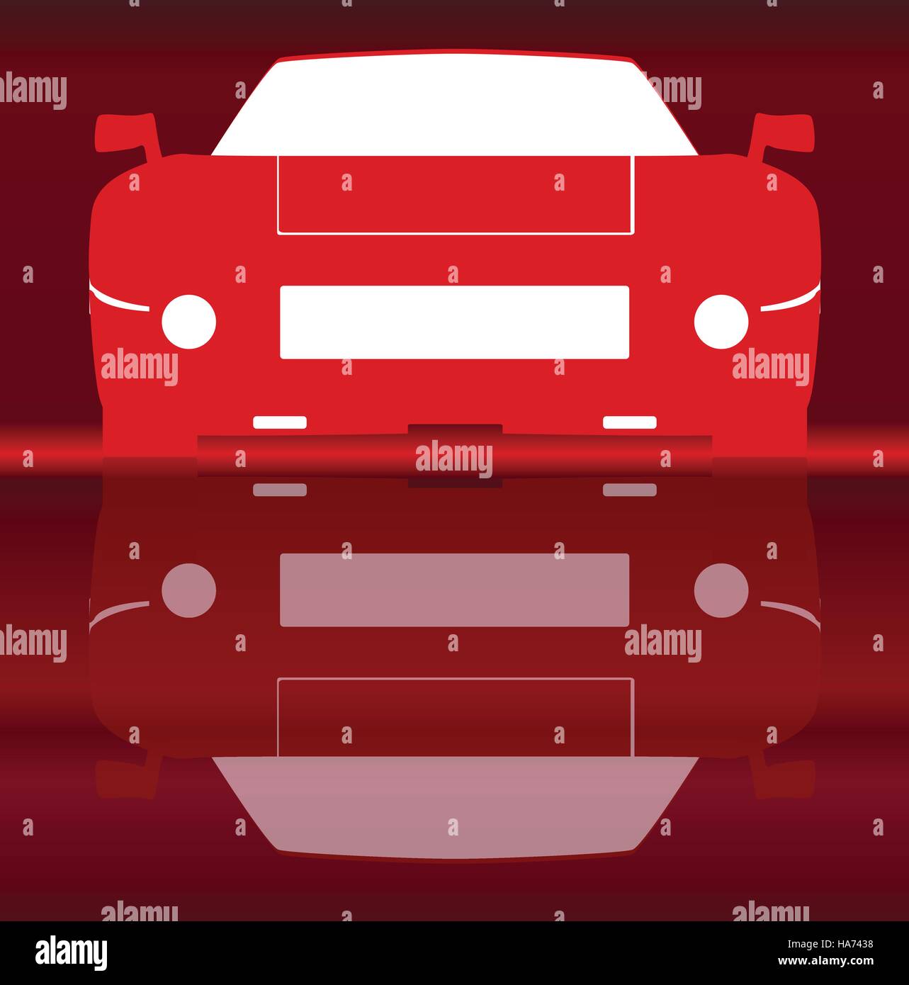 Silhouette of a modern fast sports car with reflection Stock Vector ...