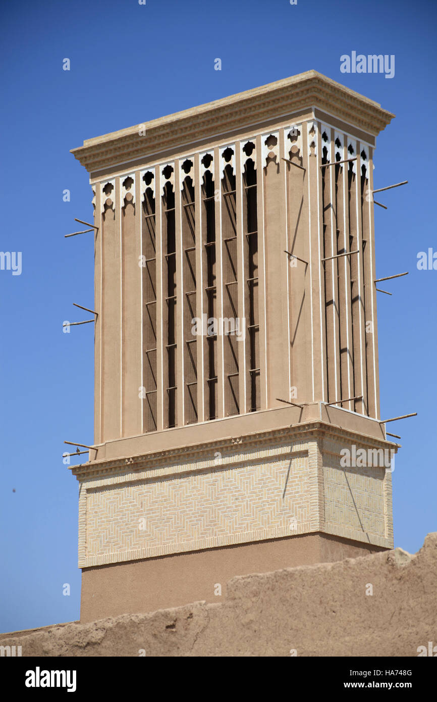 Badgir - wind tower used as a natural air-conditioning system, Yazd, Iran Stock Photo - Alamy