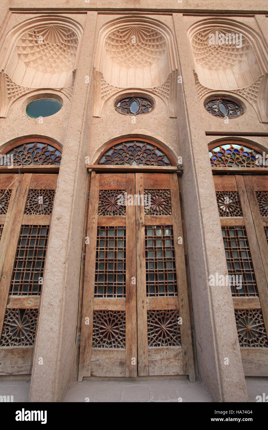 Doors of Khan-e Lari House, Yazd, Iran Stock Photo - Alamy
