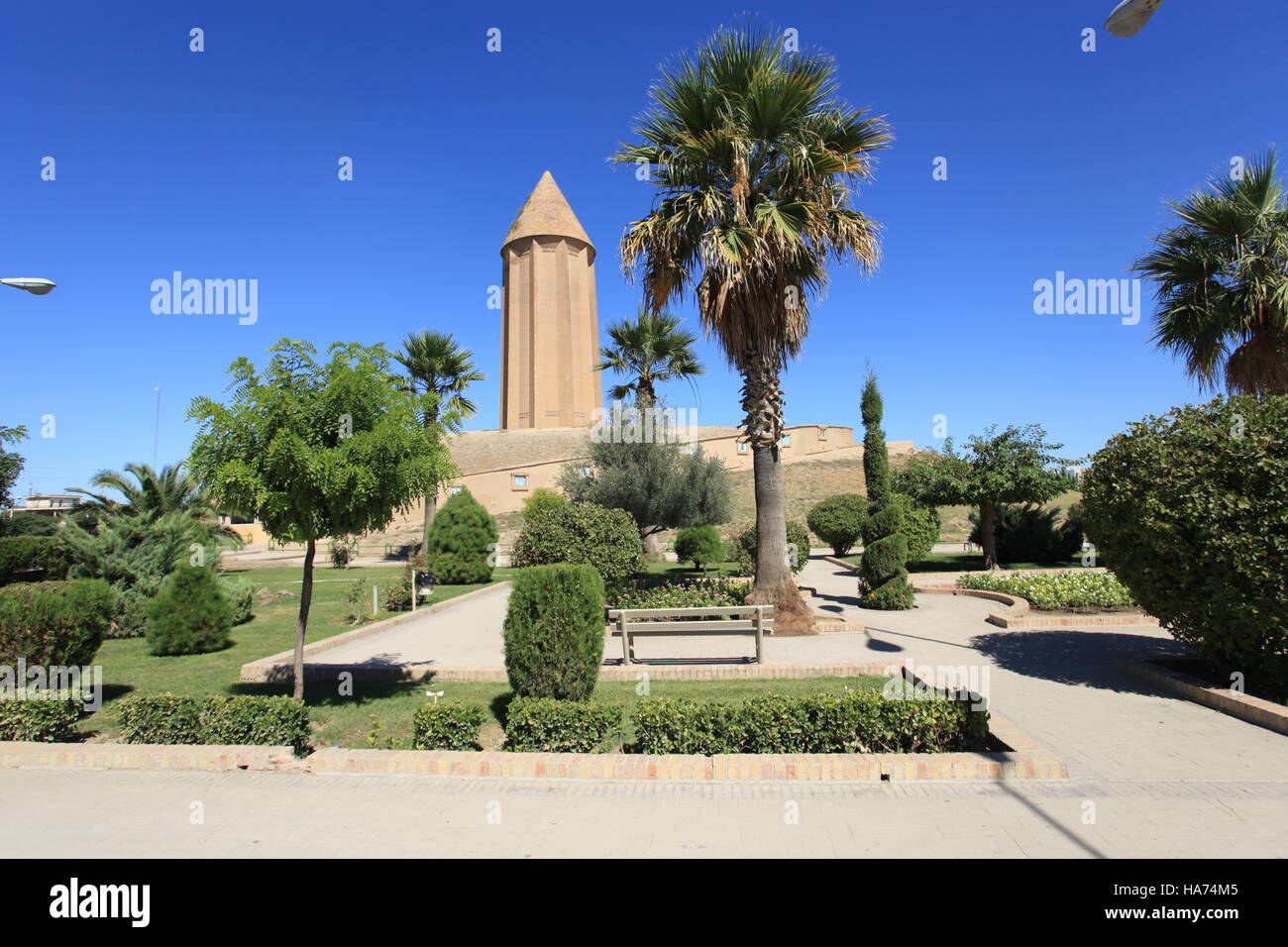 Gonbad-e Qabus (Mil-e Gonbad) tower, Gonbad-e Kavus, Iran Stock Photo ...