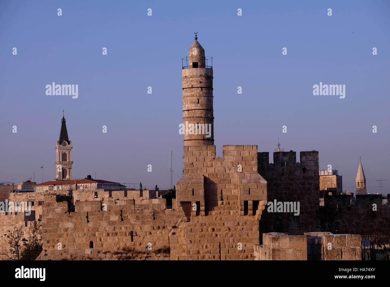 View of the fortified Tower of David, also known as the Jerusalem ...
