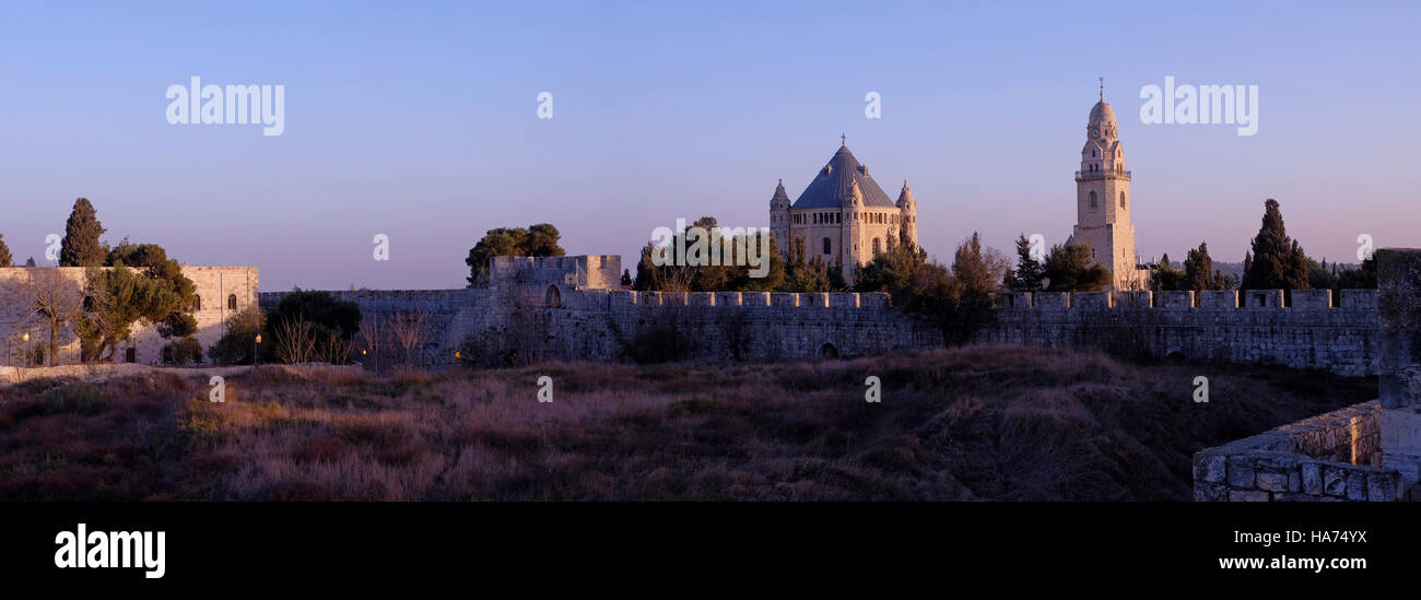 Panoramic view of the Conical dome and bell tower of the Church of the ...