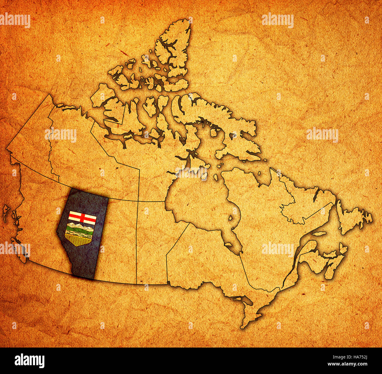 alberta on administration map of canada with flags Stock Photo - Alamy