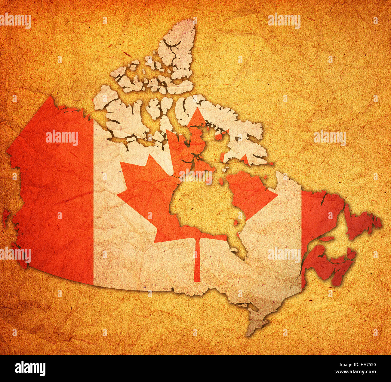 territory map of canada with flag inside a border Stock Photo - Alamy