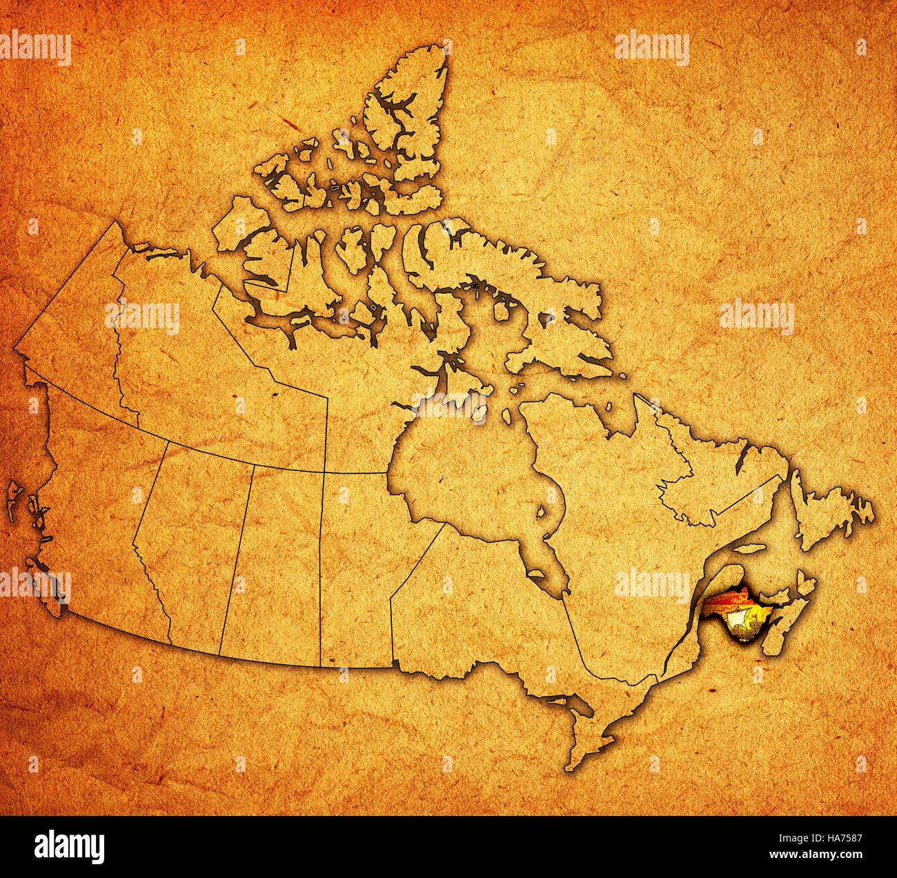 new brunswick on administration map of canada with flags Stock Photo ...