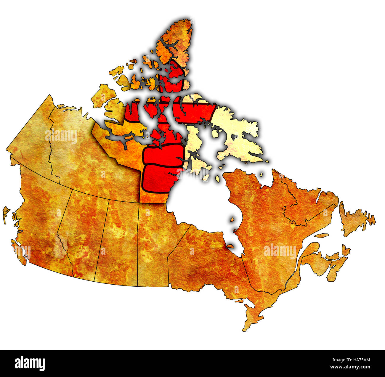 Nunavut canada map Cut Out Stock Images & Pictures - Alamy