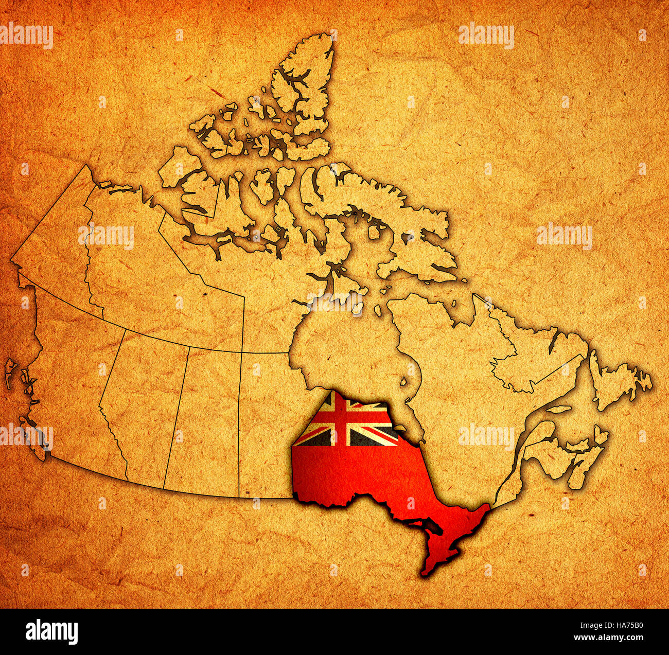 ontario on administration map of canada with flags Stock Photo - Alamy