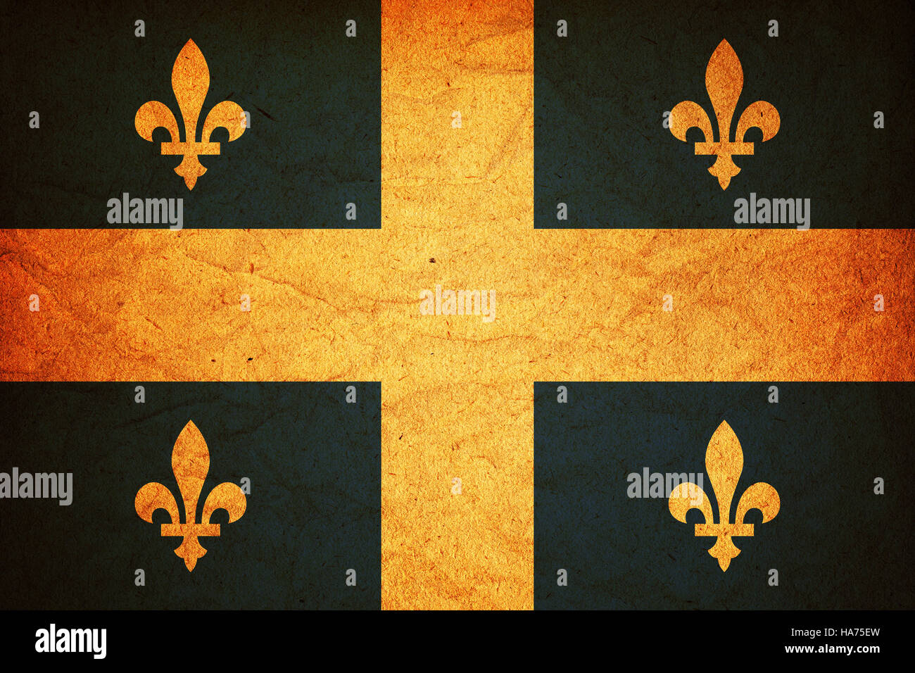 some very old vintage flag of quebec Stock Photo - Alamy