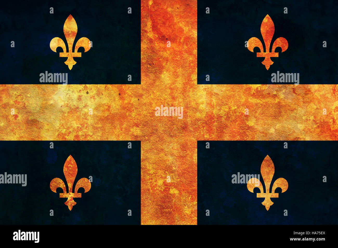 some very old vintage flag of quebec Stock Photo - Alamy