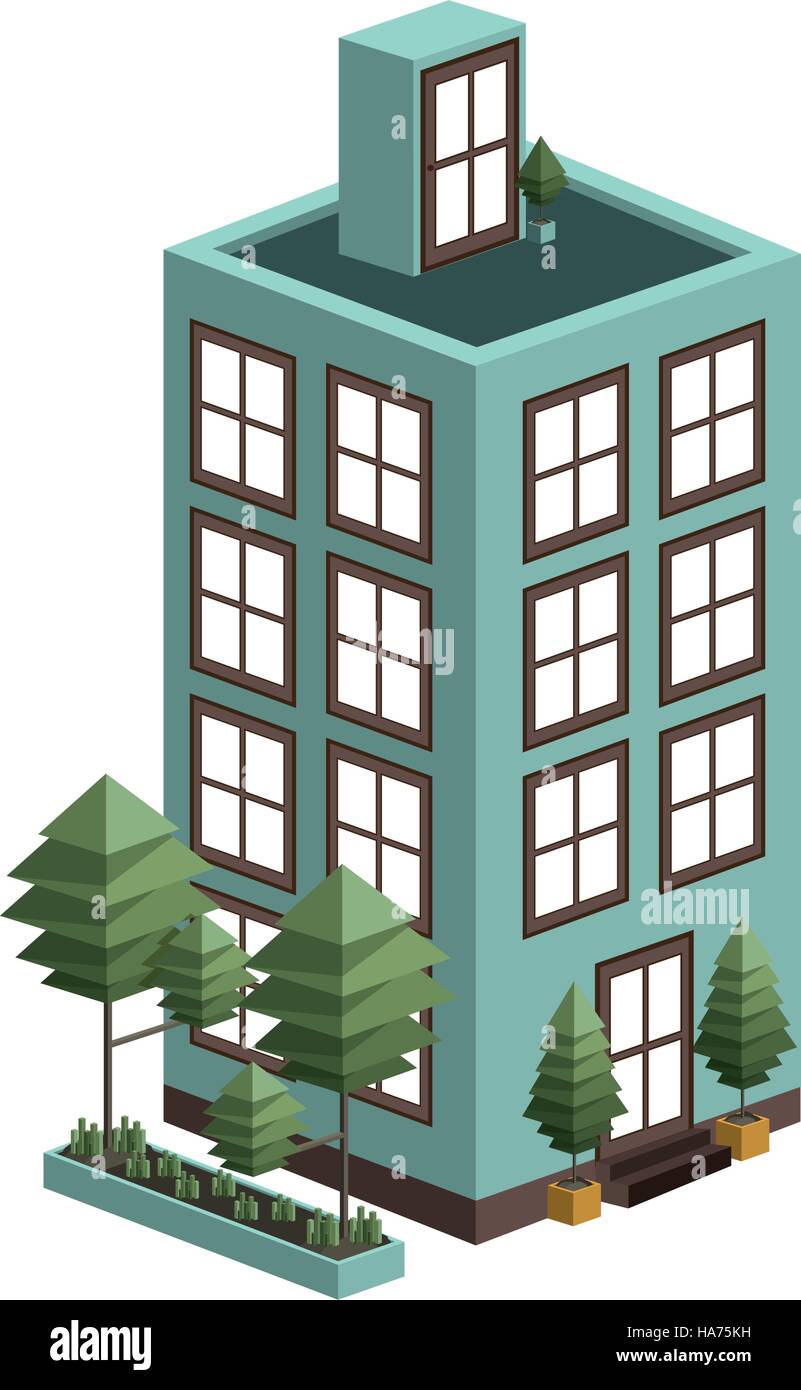 silhouette colorful with residential building vector illustration Stock ...