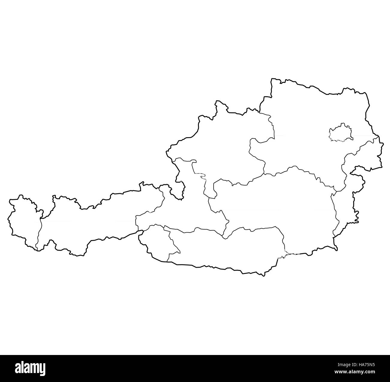 Austria map Black and White Stock Photos & Images - Alamy