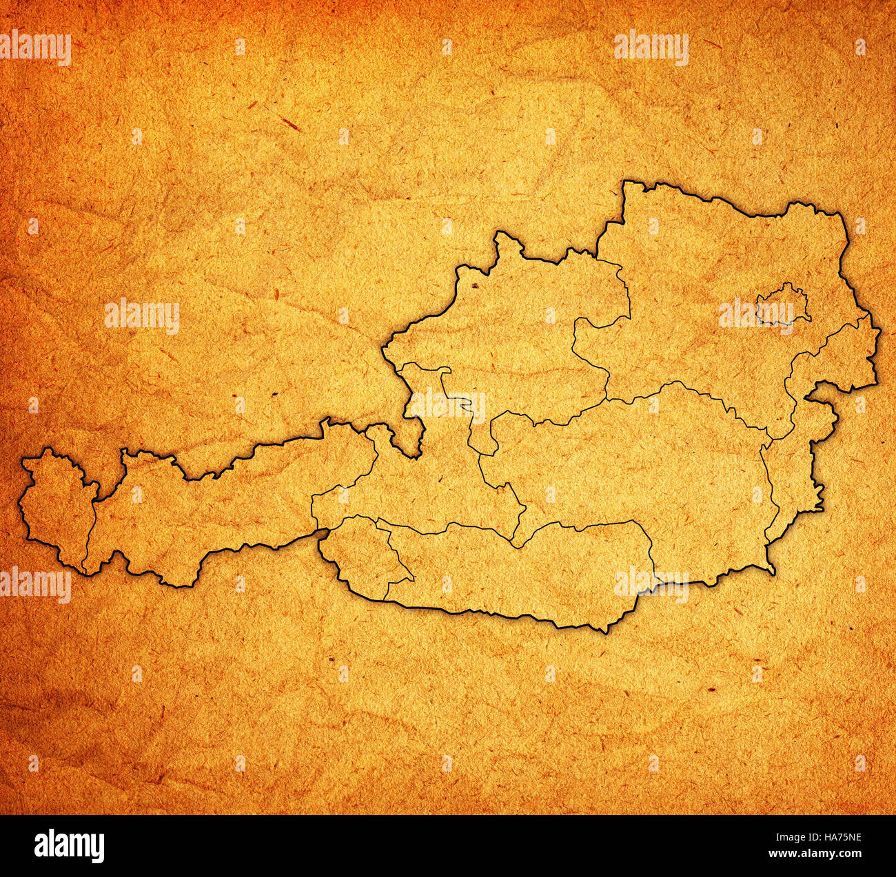 territories of regions on map of austria with administrative divisions ...