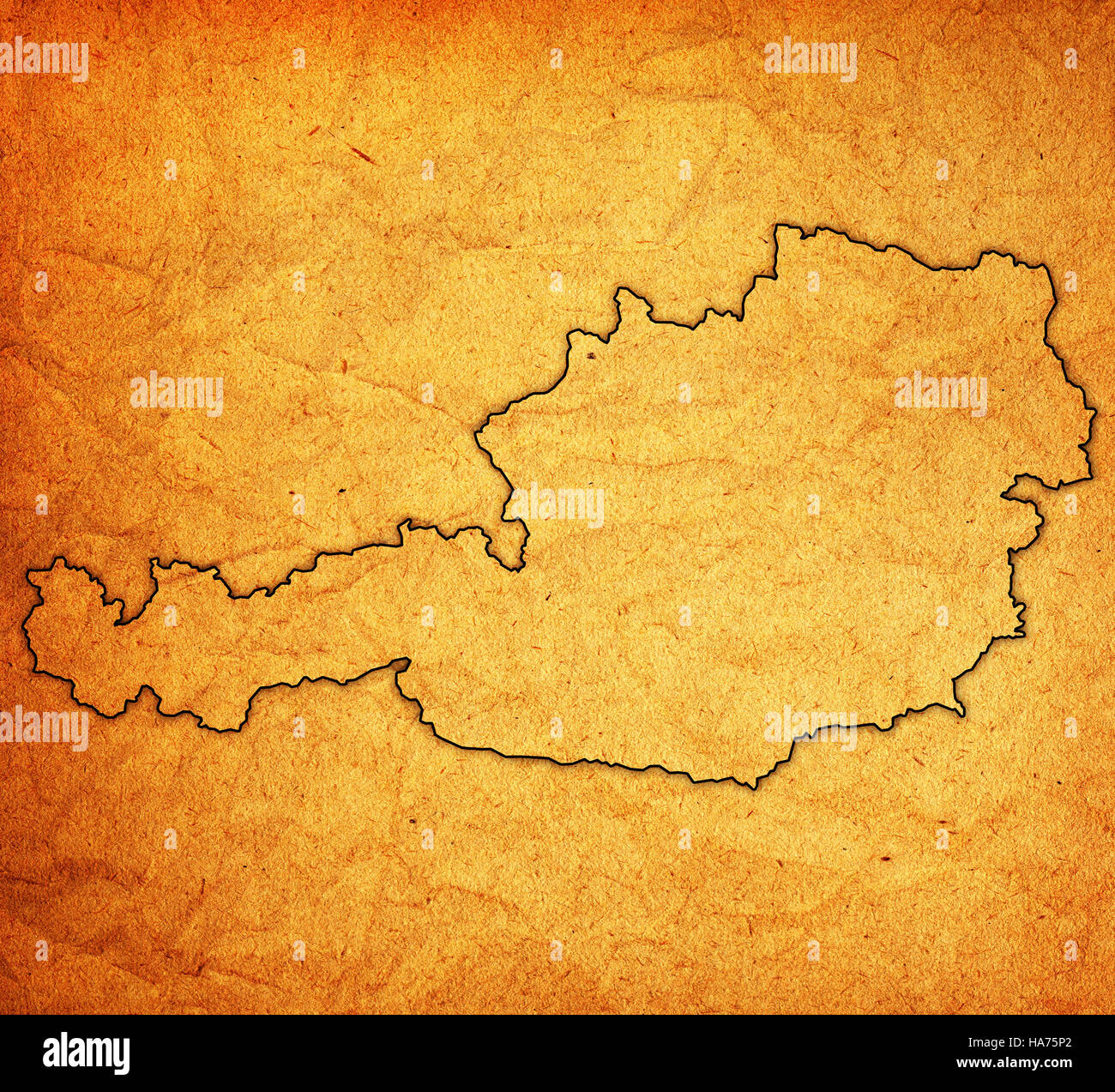 austria territory on some old vintage map Stock Photo - Alamy