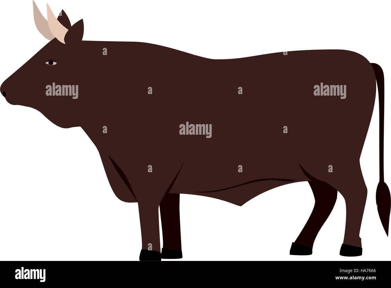 color image with brown bull vector illustration Stock Vector Image ...
