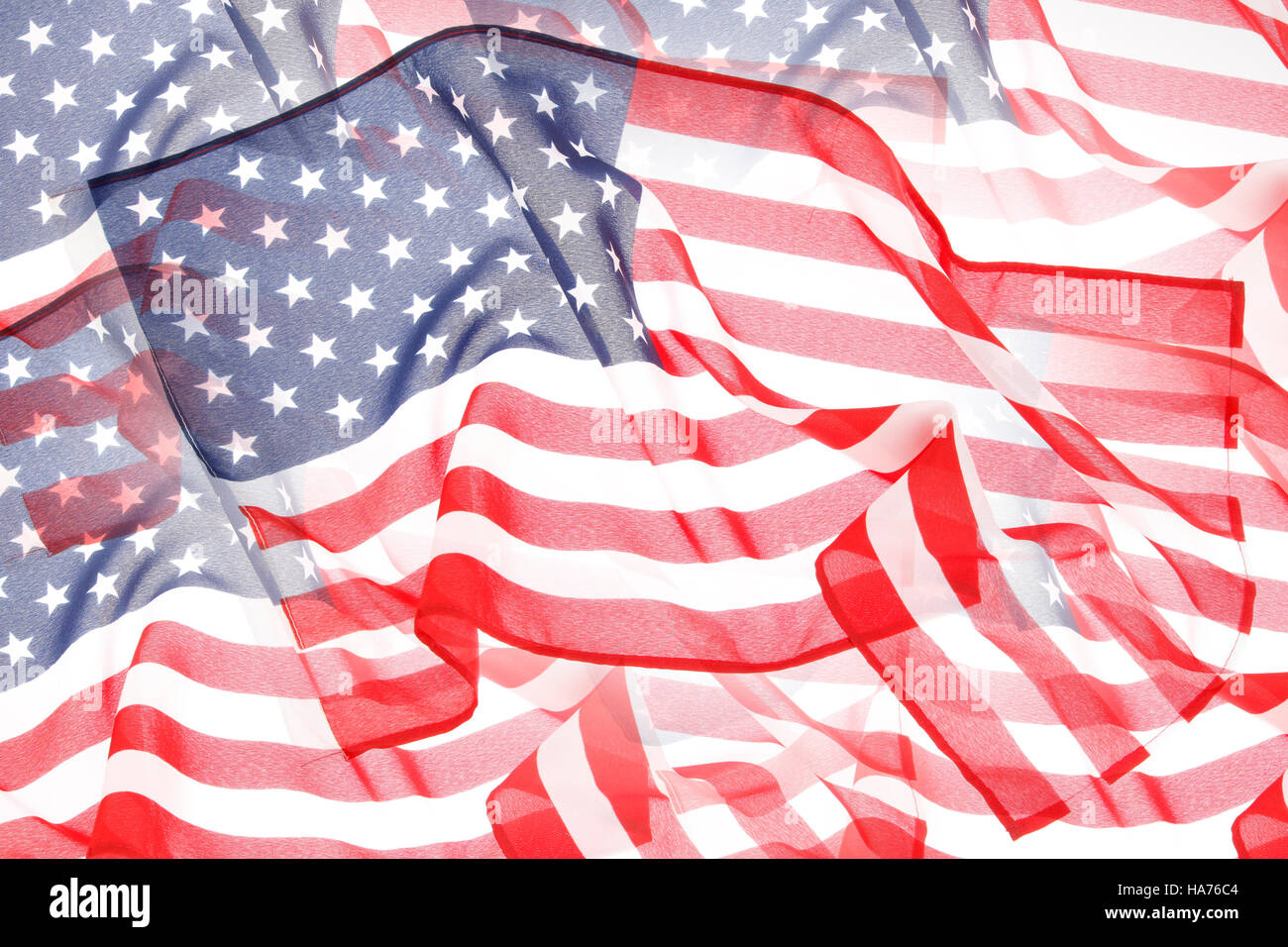 Multiple American flags overlapping Stock Photo - Alamy