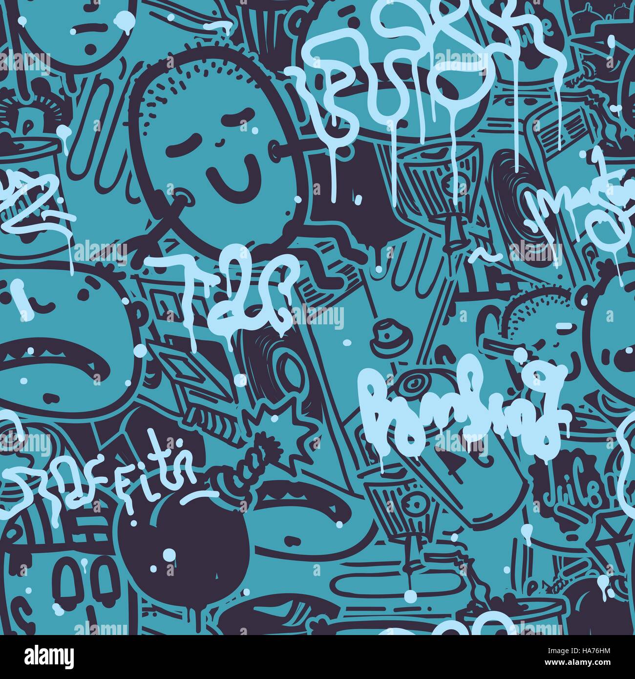 Graffiti Seamless Pattern Color Stock Vector Image & Art - Alamy