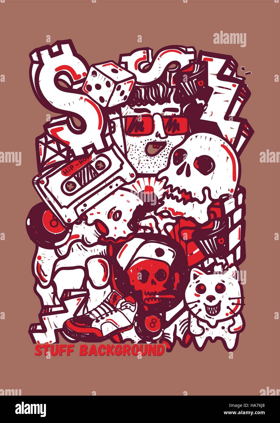 Background Graffiti Stickers Stock Vector Image & Art - Alamy