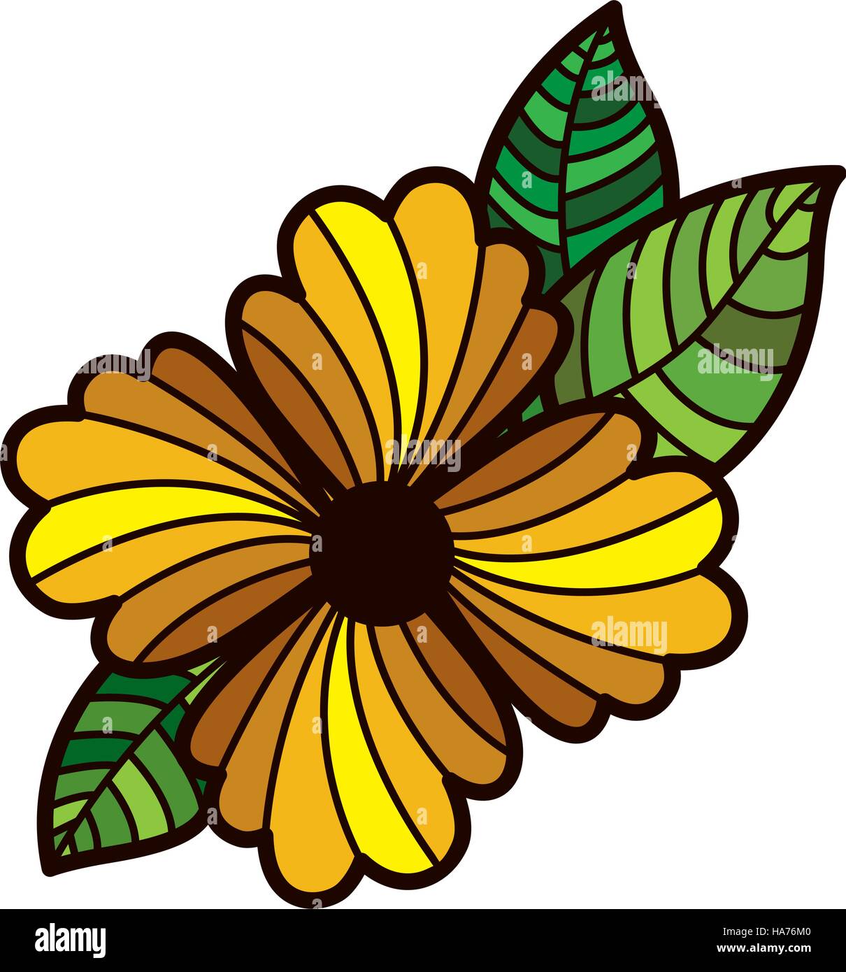 abstract colorful flower with leaves vector illustration Stock Vector ...