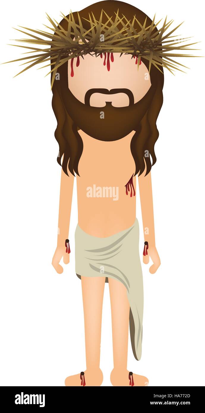 avatar jesus christ with crown of thorns vector illustration Stock ...