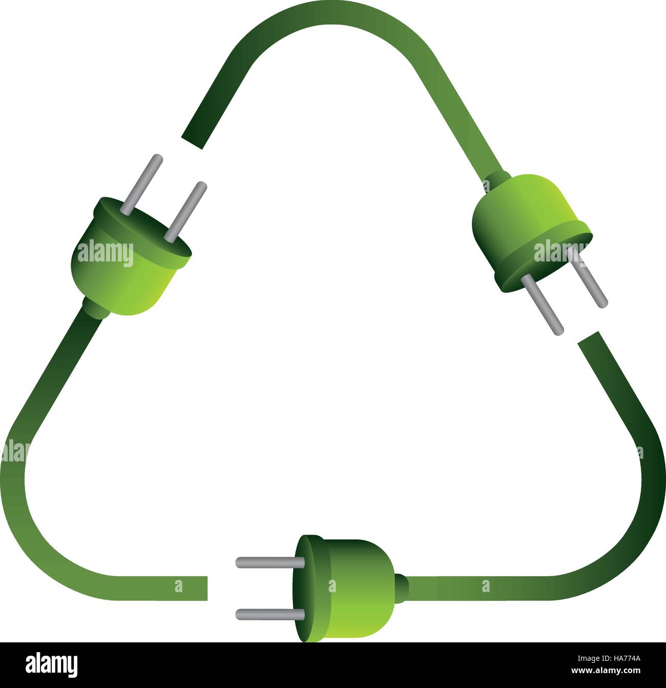 plugs in recycling symbol shape vector illustration Stock Vector Image ...