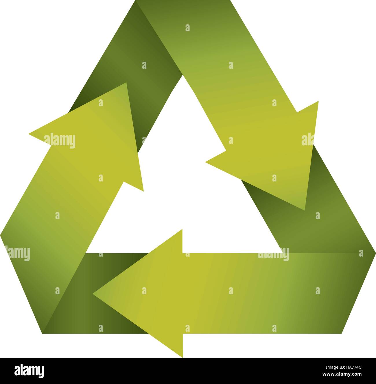 green recycling symbol shape with gradient vector illustration Stock ...
