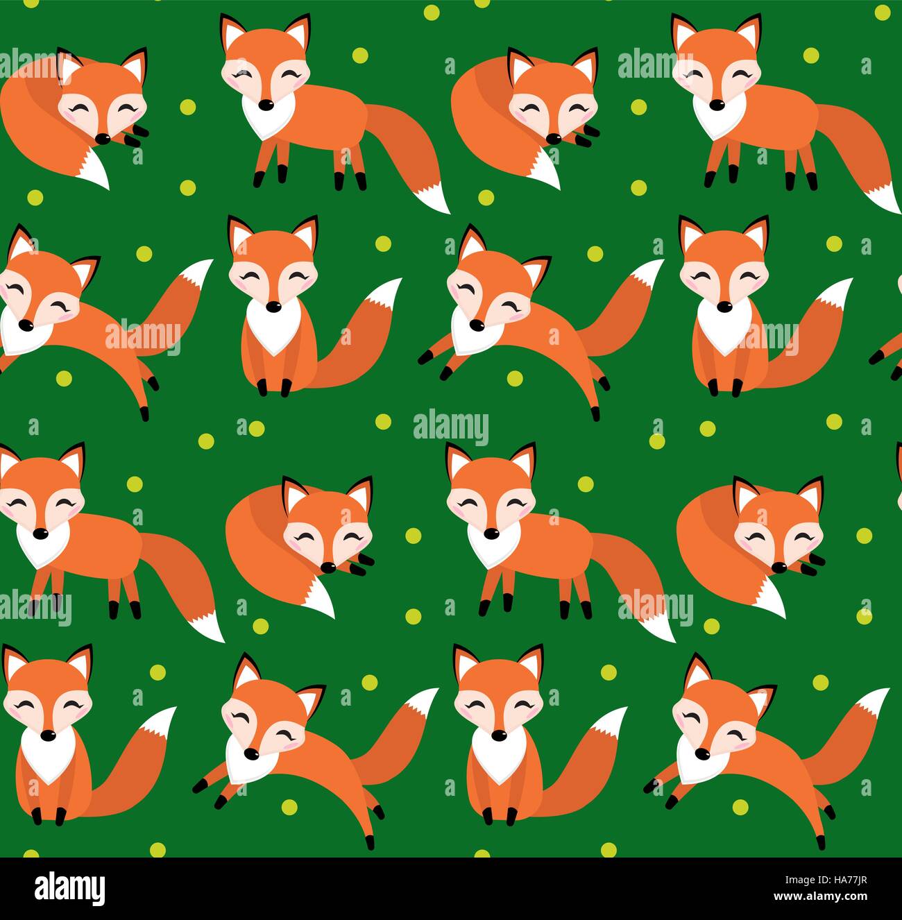 Cute fox seamless pattern. Foxy endless background, texture. Children s ...