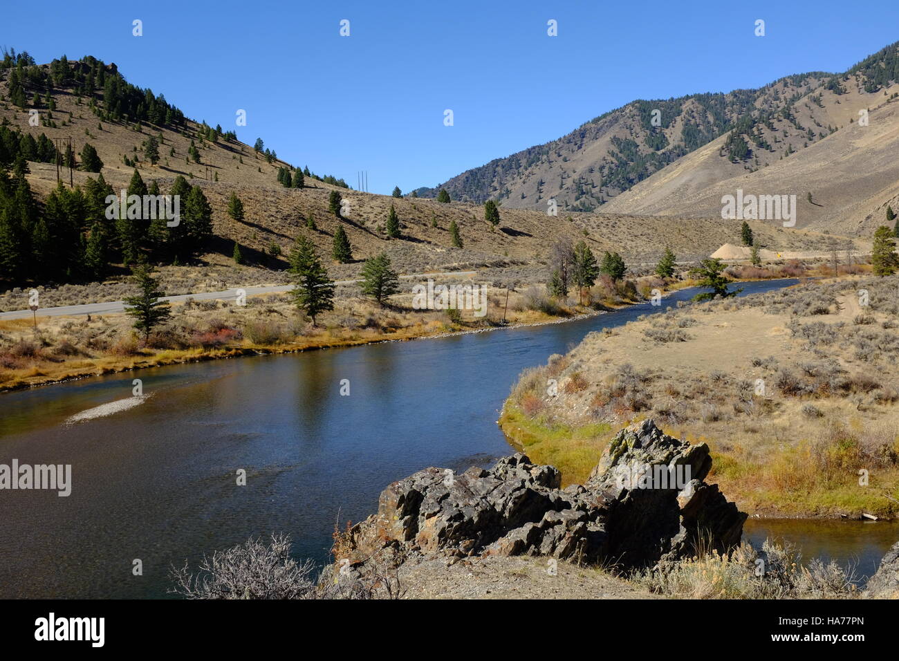Salmon River in Idaho, near Holman Campground on Idaho Highway 75 Stock ...