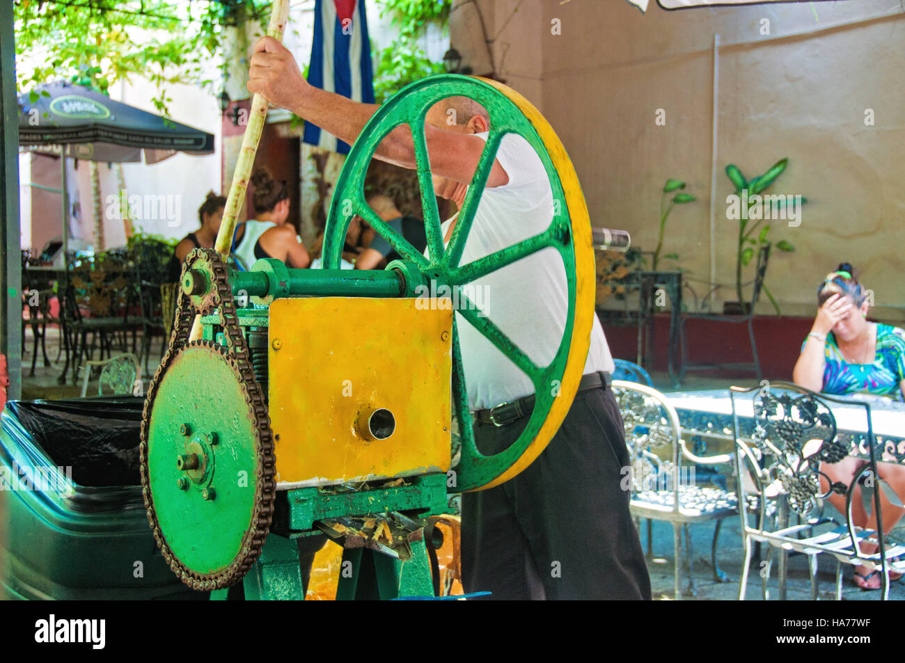 HAVANA, CUBA - AUGUST 9: Vintage manual machine used to prepare ...