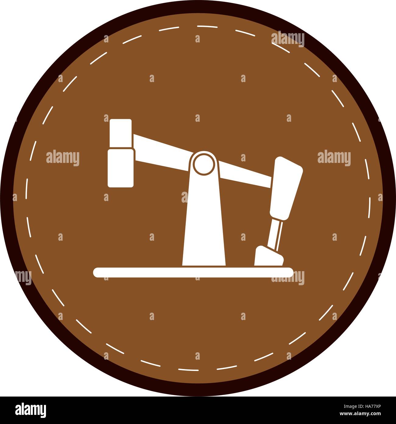 oil pump drilling petroleum industry brown circle Stock Vector Image ...