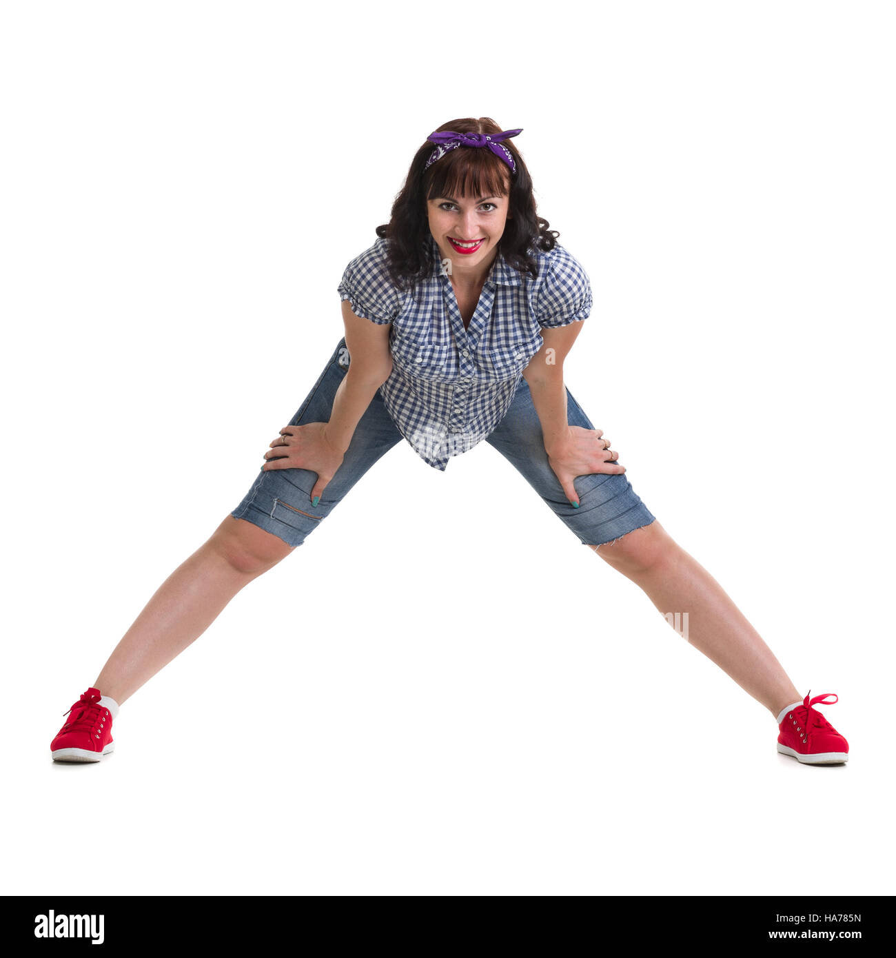 Aerobics fitness woman exercising isolated in full body Stock Photo - Alamy