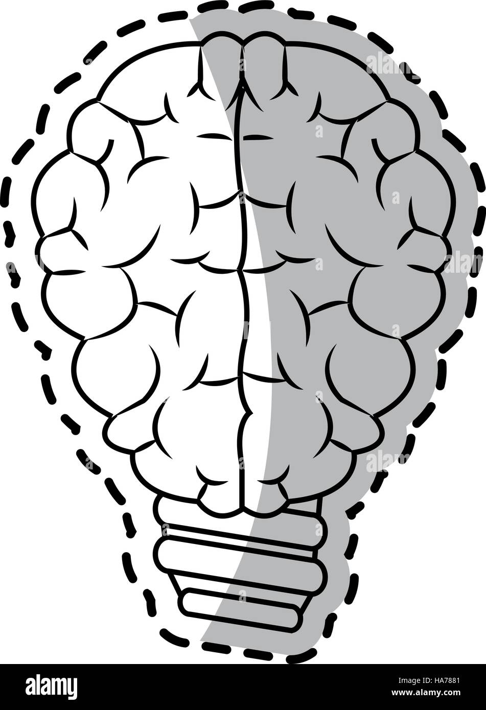 Isolated brain and bulb design Stock Vector Image & Art - Alamy