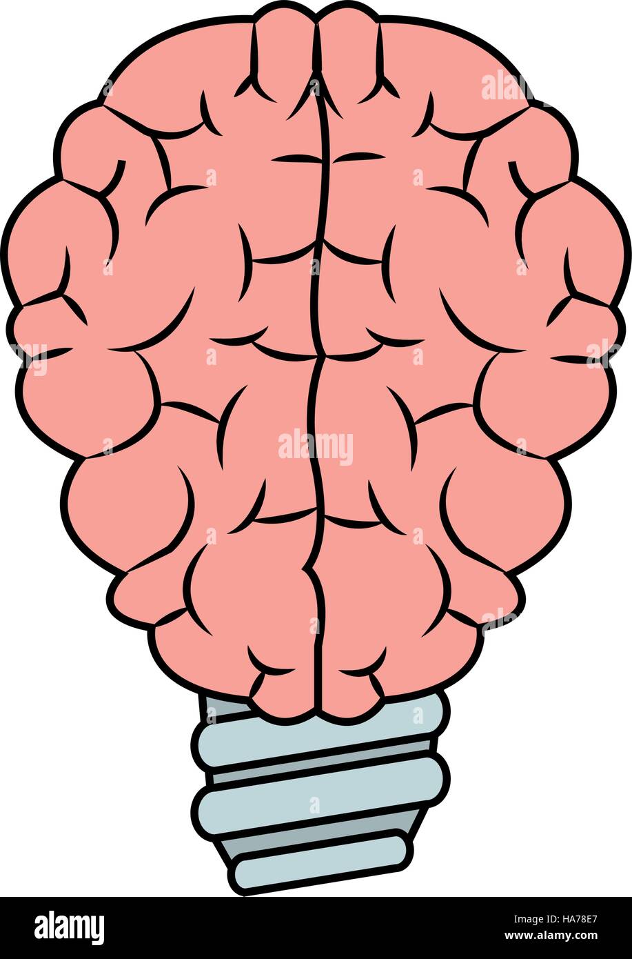 Isolated brain and bulb design Stock Vector Image & Art - Alamy
