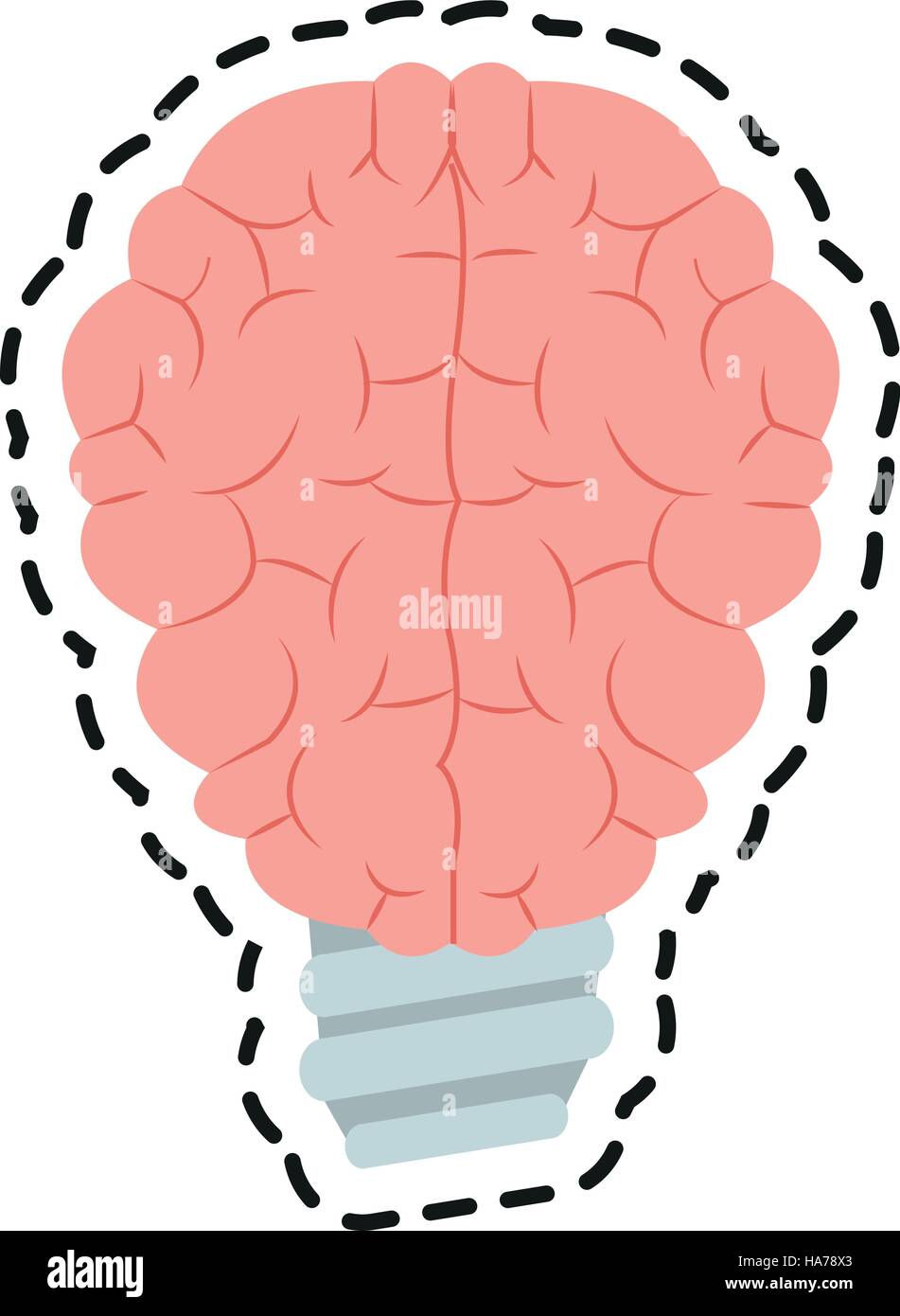 Isolated brain and bulb design Stock Vector Image & Art - Alamy