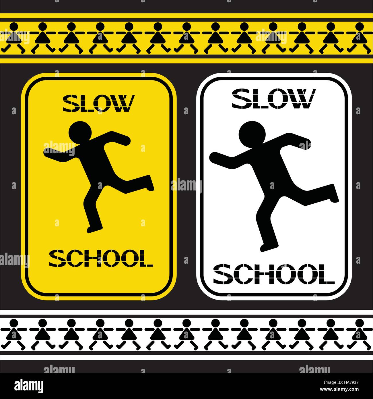 Safety signs warning of the possibility of unforeseen obstacles to ...