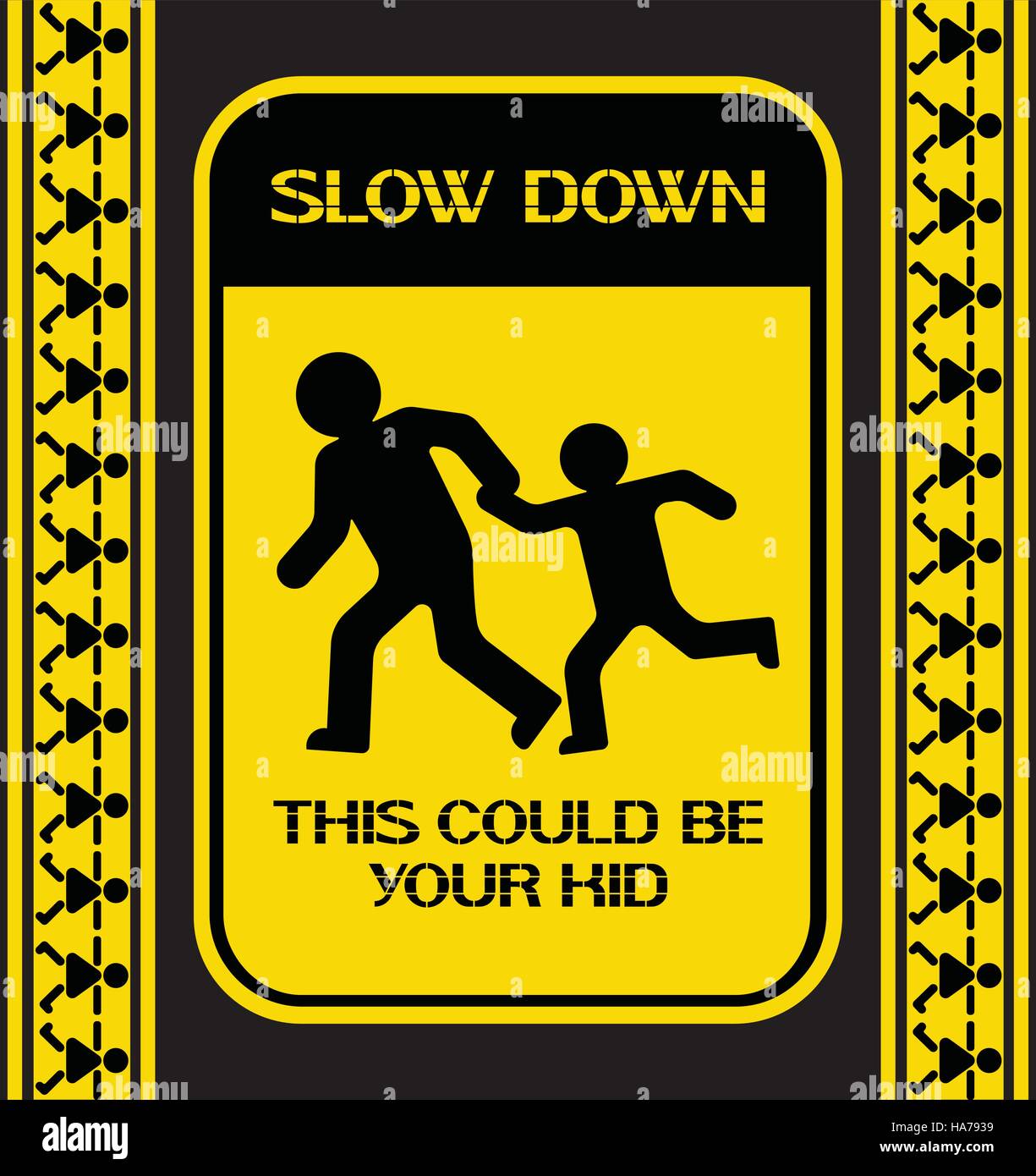 Safety signs warning of the possibility of unforeseen obstacles to ...