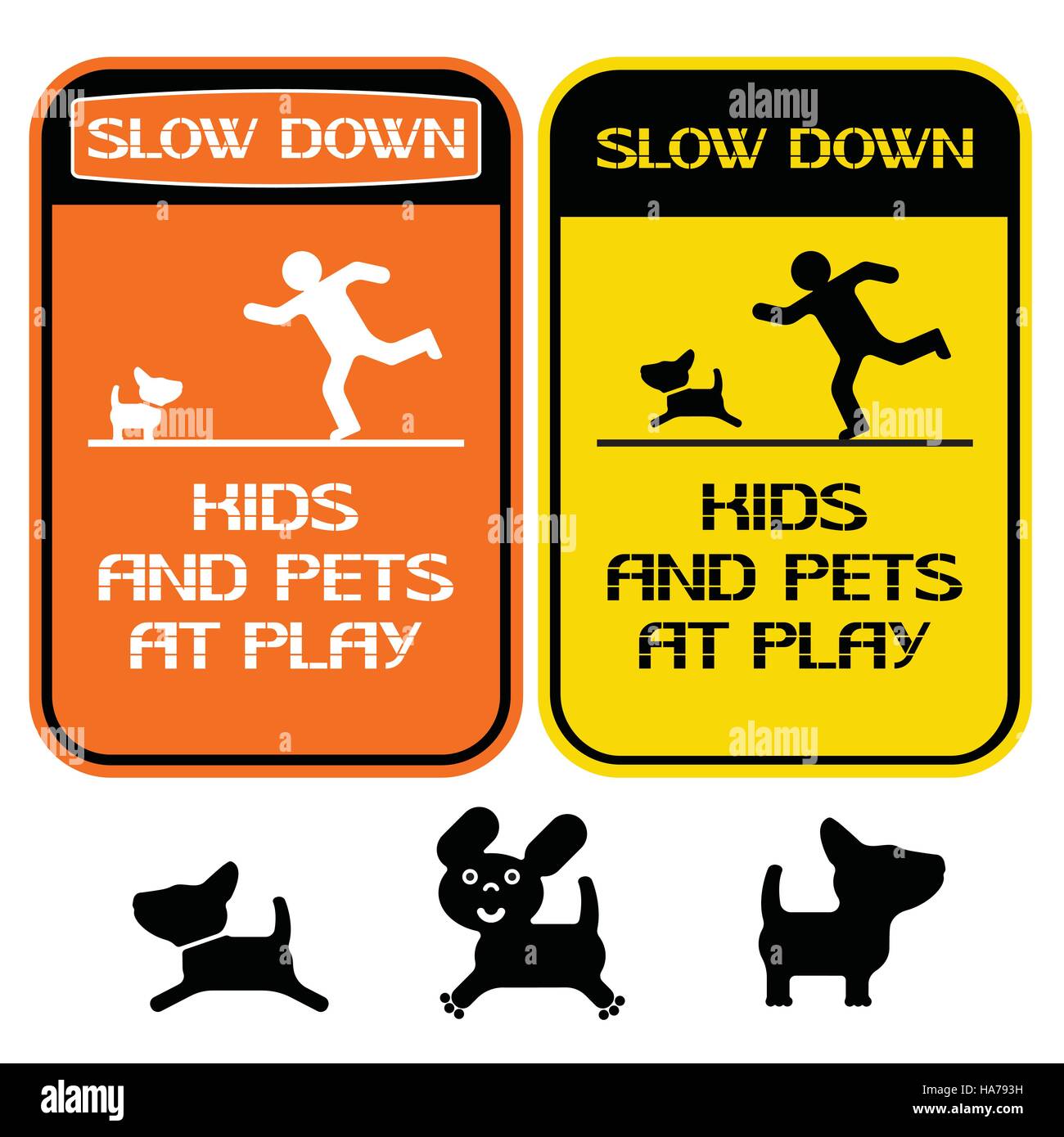 Safety signs warning of the possibility of unforeseen obstacles to ...