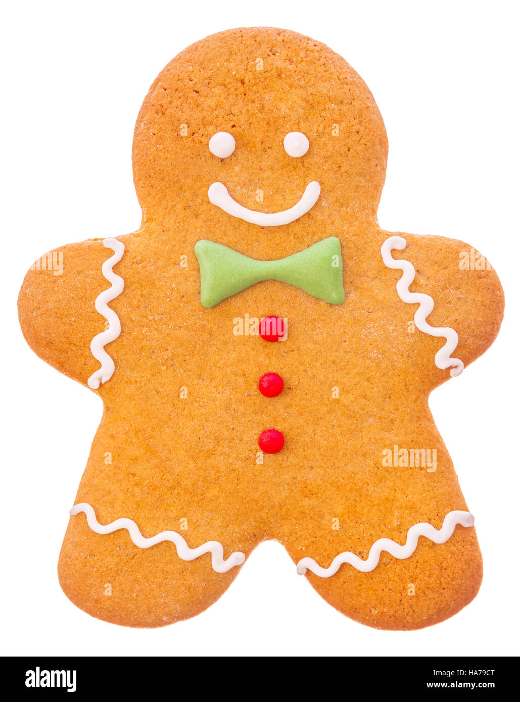 Beautiful and delicious Christmas ginger gingerbread man isolated on ...