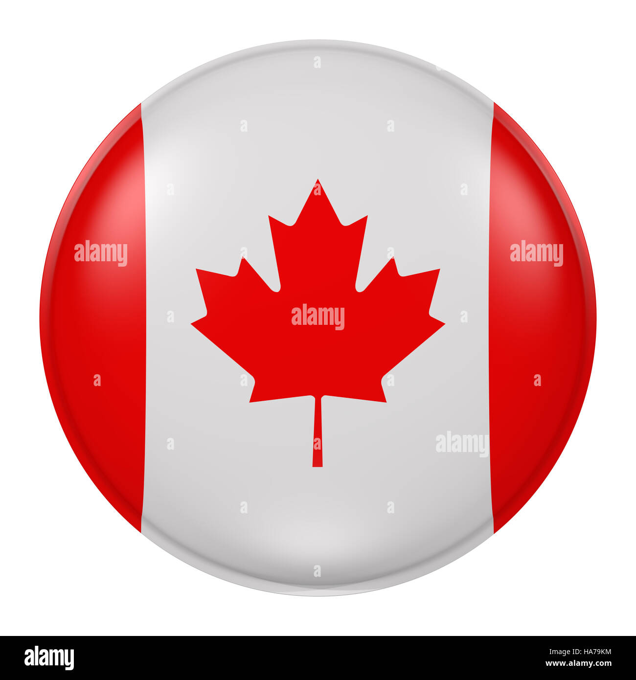 3d rendering of Canada flag on a button Stock Photo - Alamy