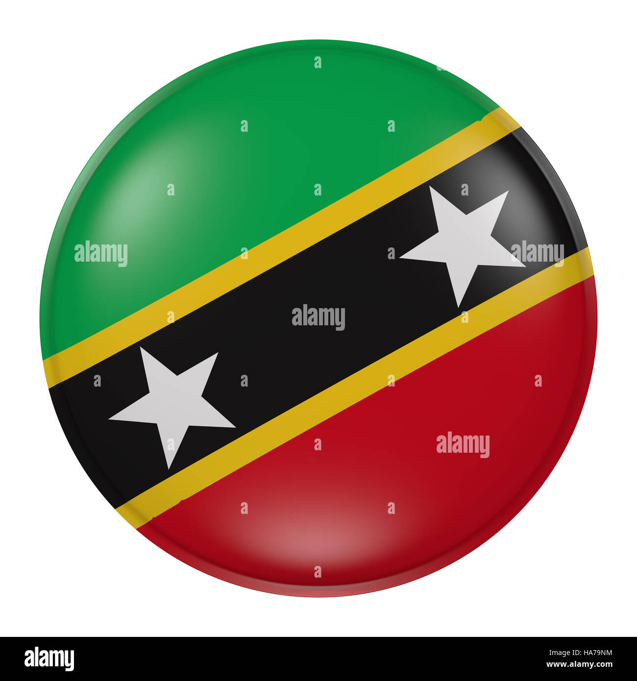 3d rendering of Saint Christopher and Nevis Republic flag waving Stock ...
