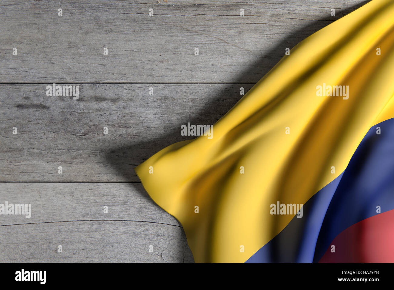 3d rendering of Colombia flag waving on wooden background Stock Photo ...
