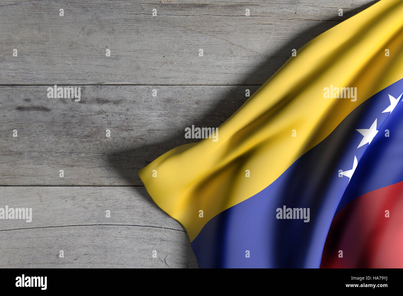 3d rendering of Venezuela flag waving on wooden background Stock Photo ...
