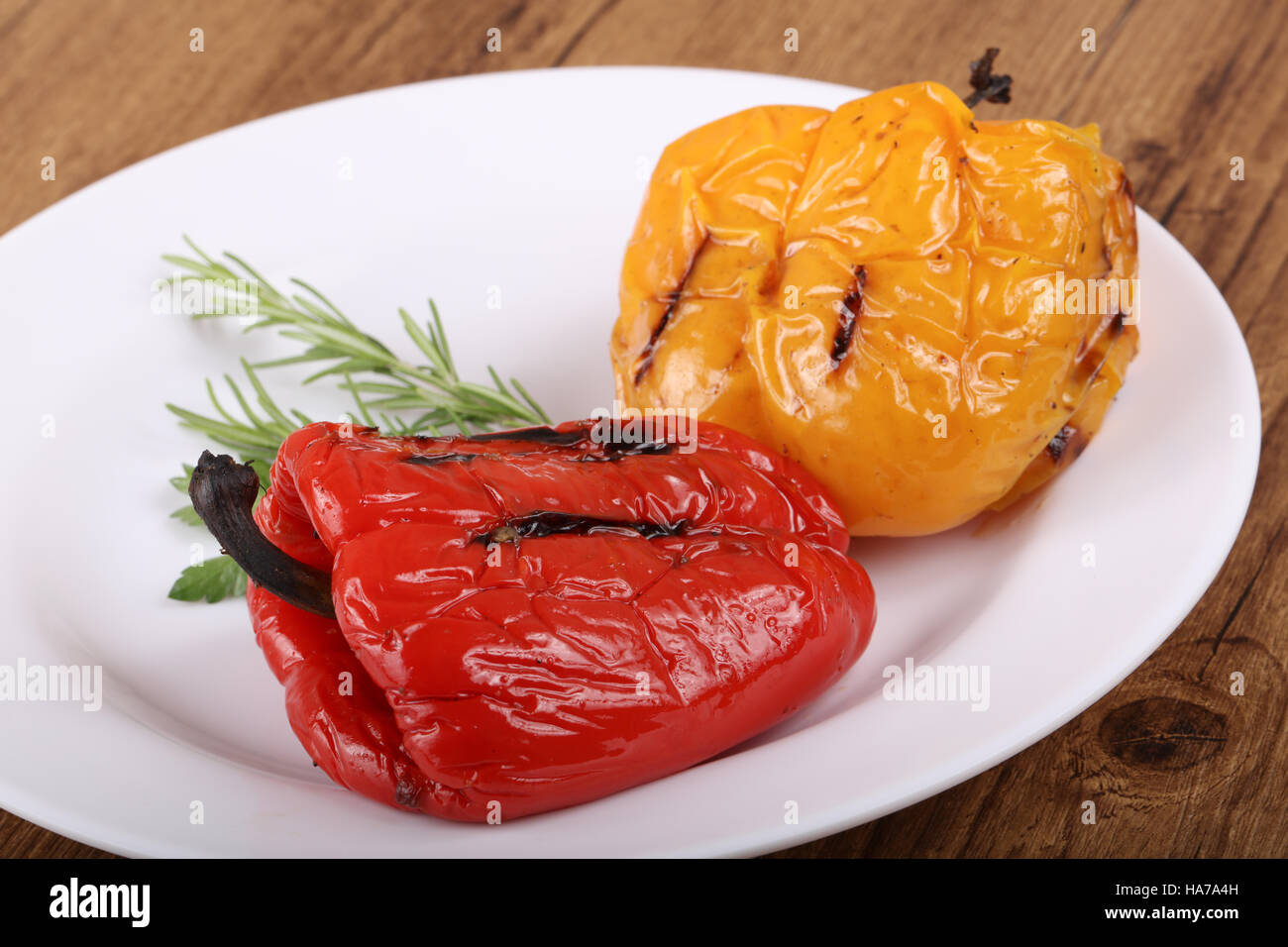Grilled Bell Peppers with rosemary and parsley Stock Photo - Alamy