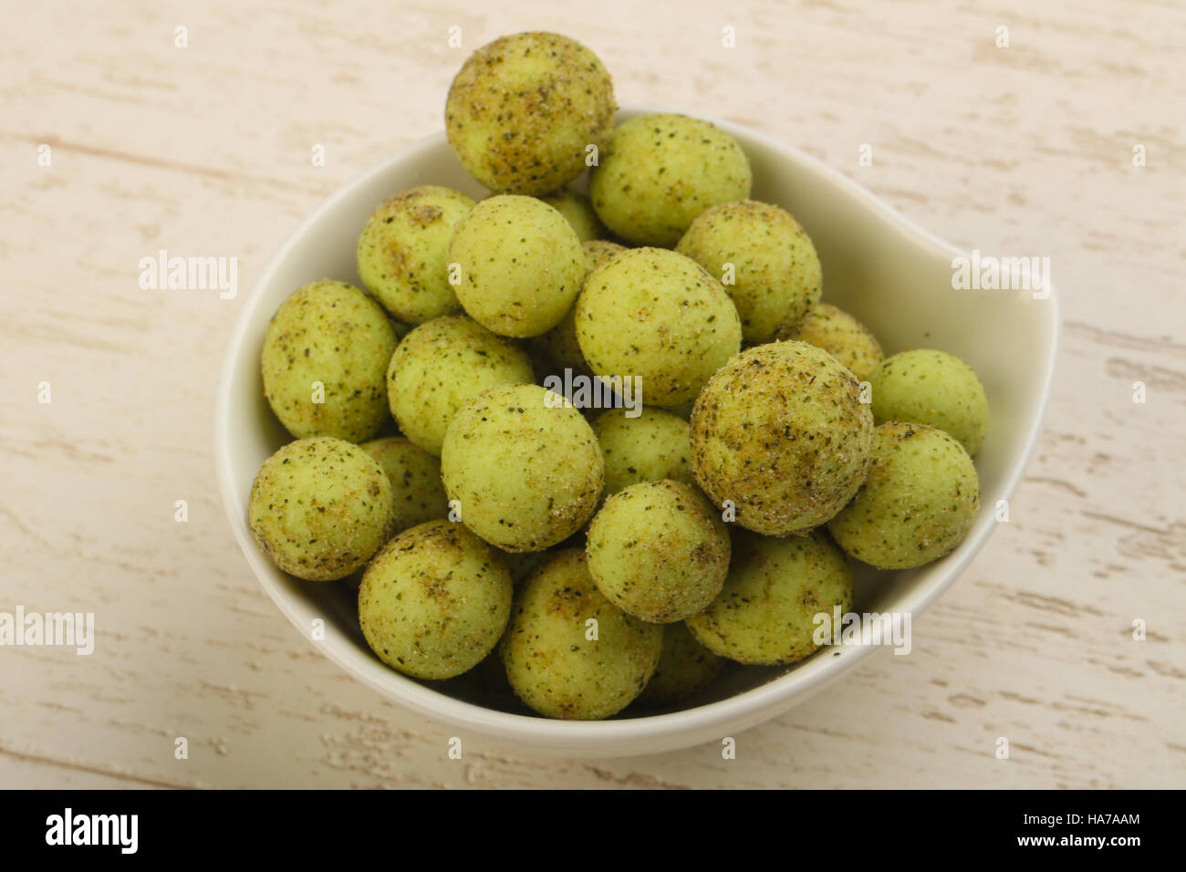 Coated peanut nori seafood and wasabi mix Stock Photo - Alamy