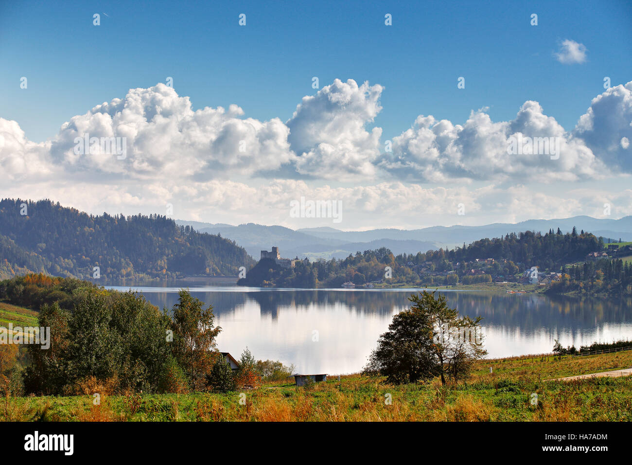 Poland autumn hills. Sunny October day in Malopolska mountain village ...