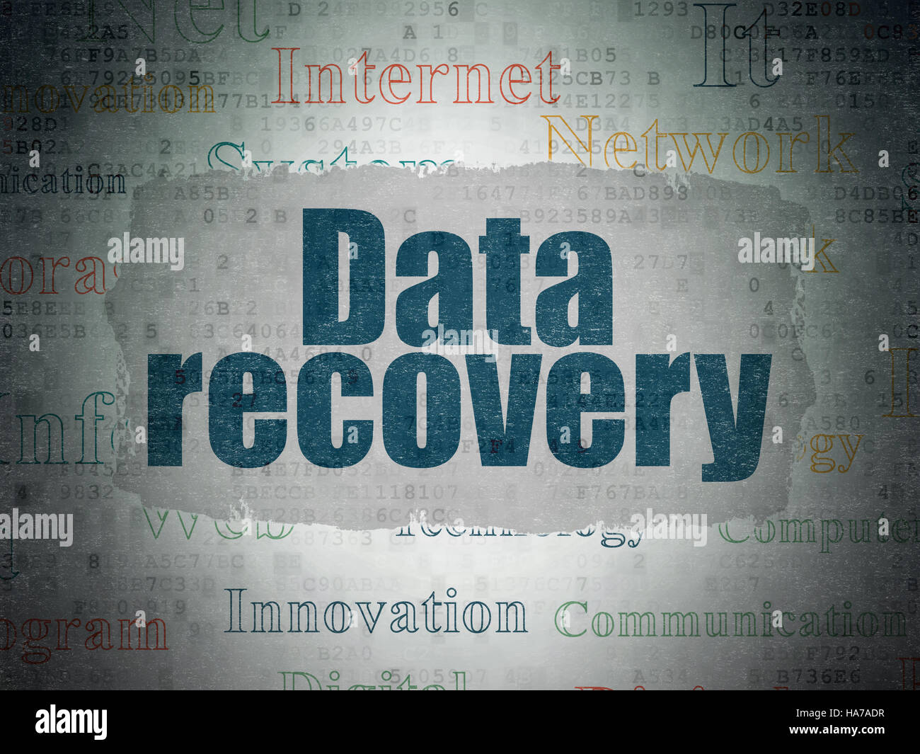 Data concept: Data Recovery on Digital Data Paper background Stock ...